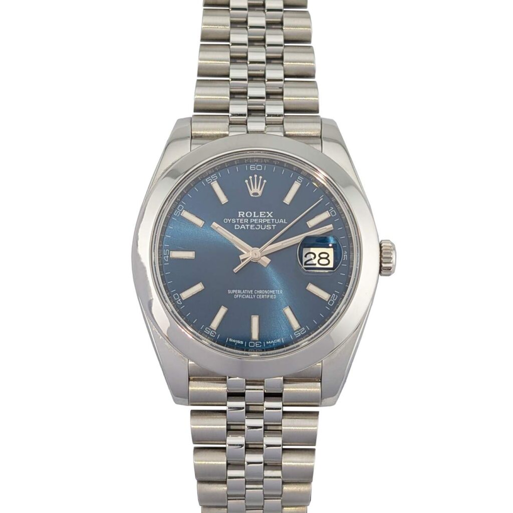 Rolex 126300 Datejust 41 Sunburst Blue Dial Jubilee 41mm ~2019 - Dixon ...