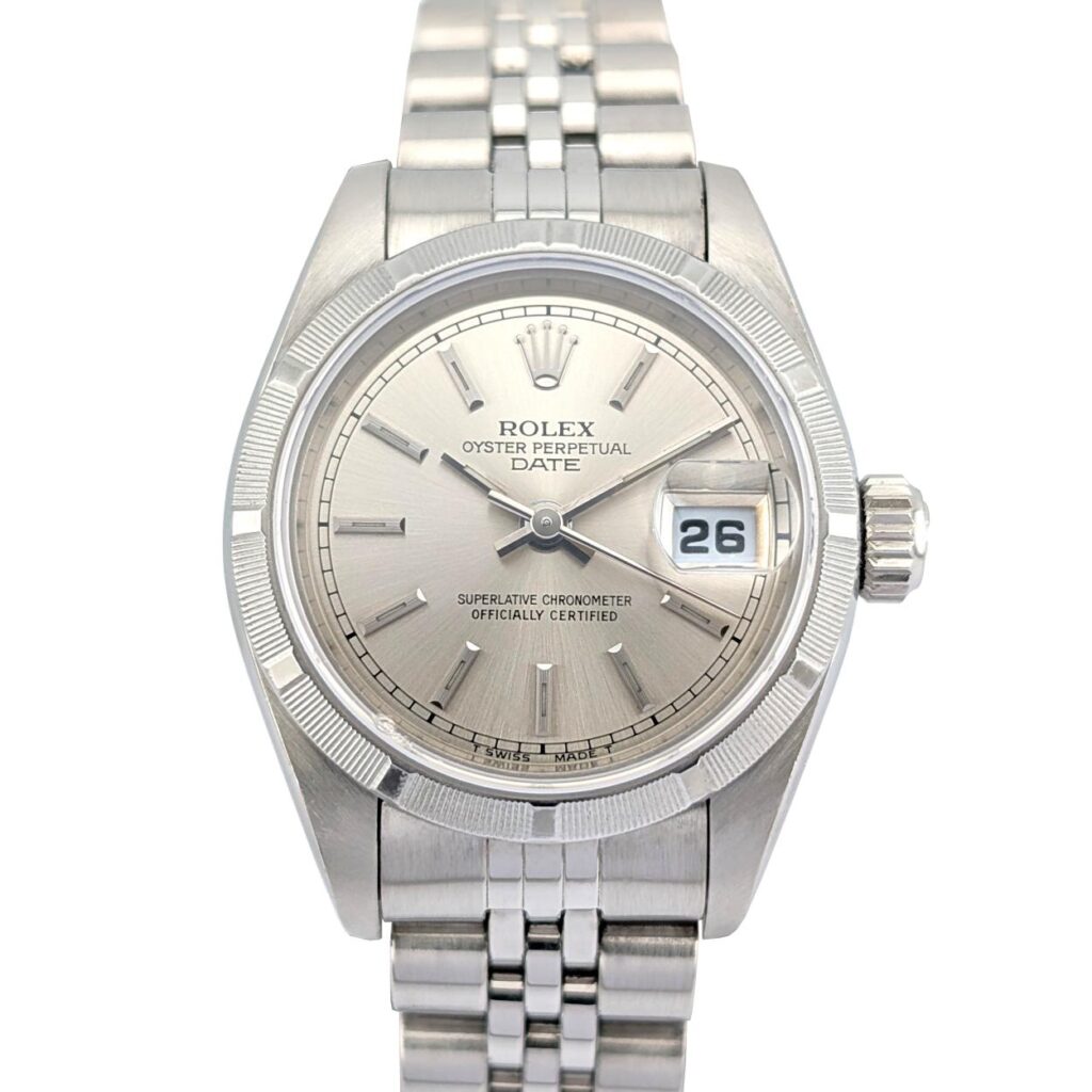 Rolex 69190 Oyster Perpetual Lady Date Silver Dial 26mm 1996 Box ...